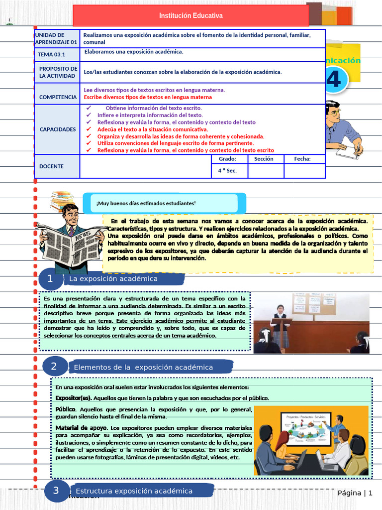 4º Sec. Comun. Actv 03.1-2024 | PDF | Aprendizaje | Información