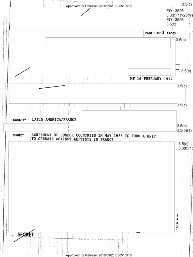 Operation Condor's France Plans | PDF | National Security | Information ...