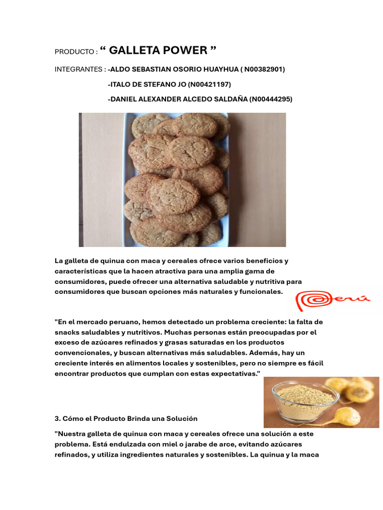 Galleta Power: Snack Saludable de Quinua | PDF | Cereales | Logística