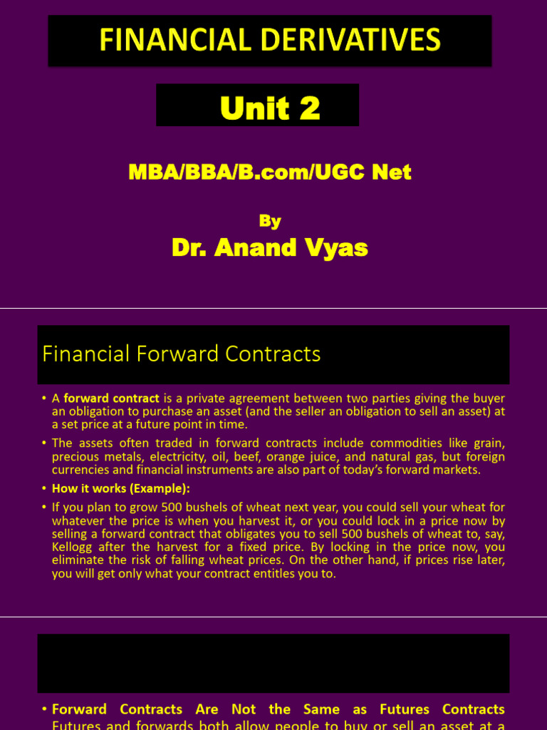 Unit 2 Financial Derivatives | PDF | Futures Contract | Derivative ...
