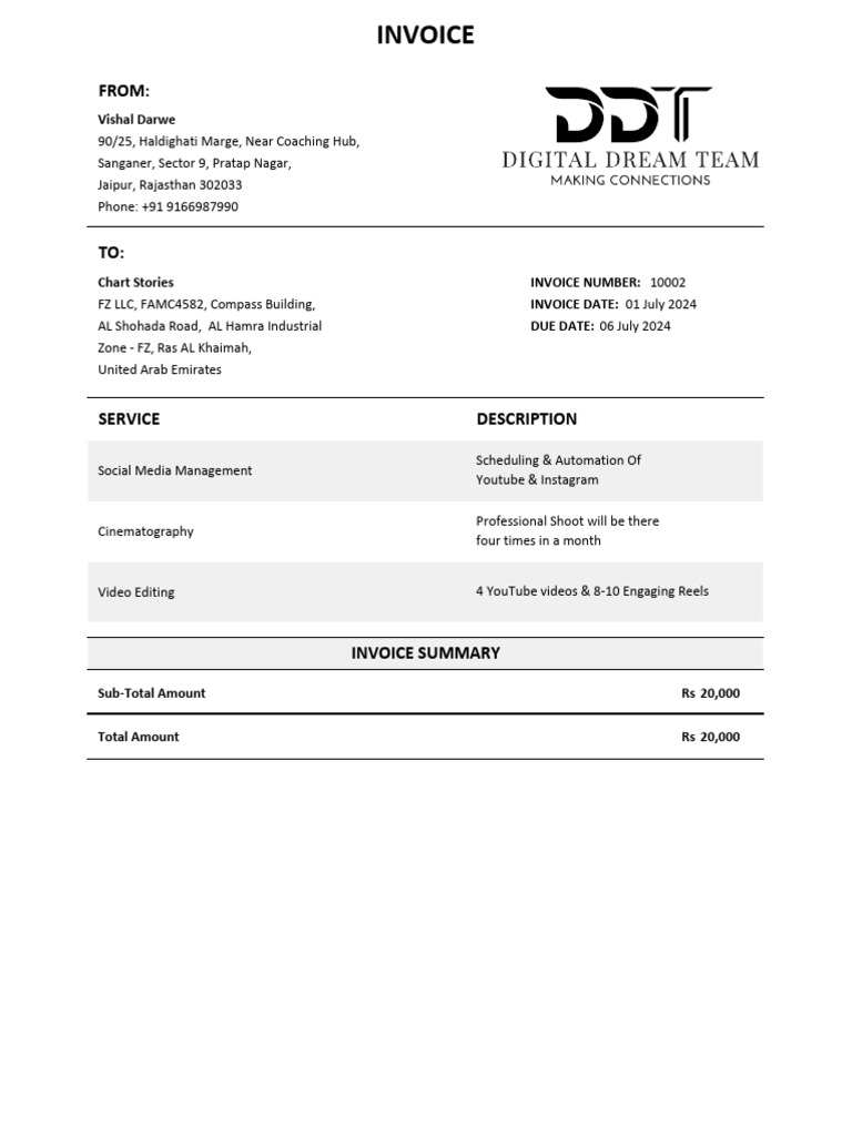 Invoice - Chart Stories - 10002 01 July 2024 | PDF | Business | Finance ...