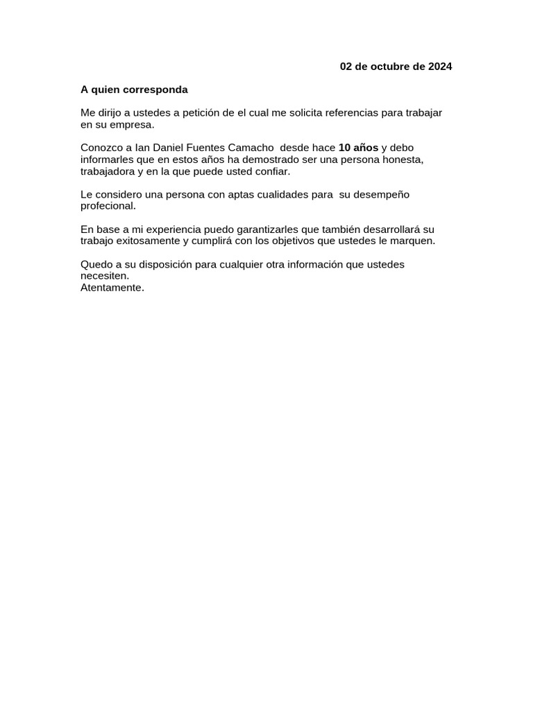 Carta 2 | PDF | Negocios | Derecho