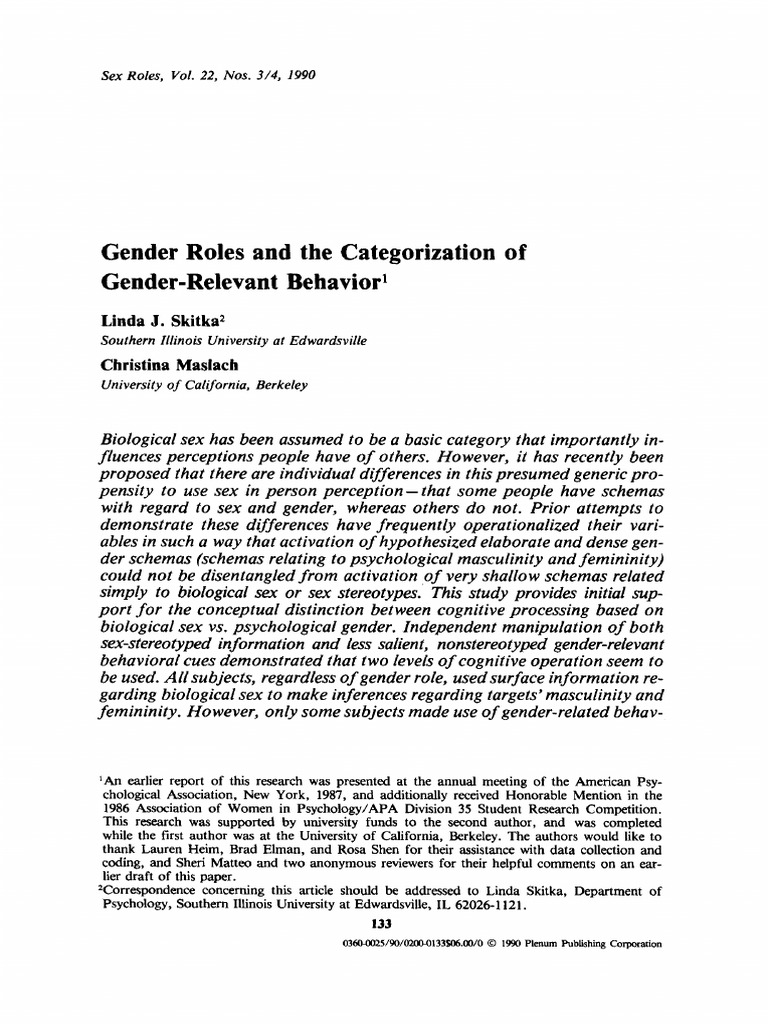 Gender Roles | PDF | Gender Studies | Gender
