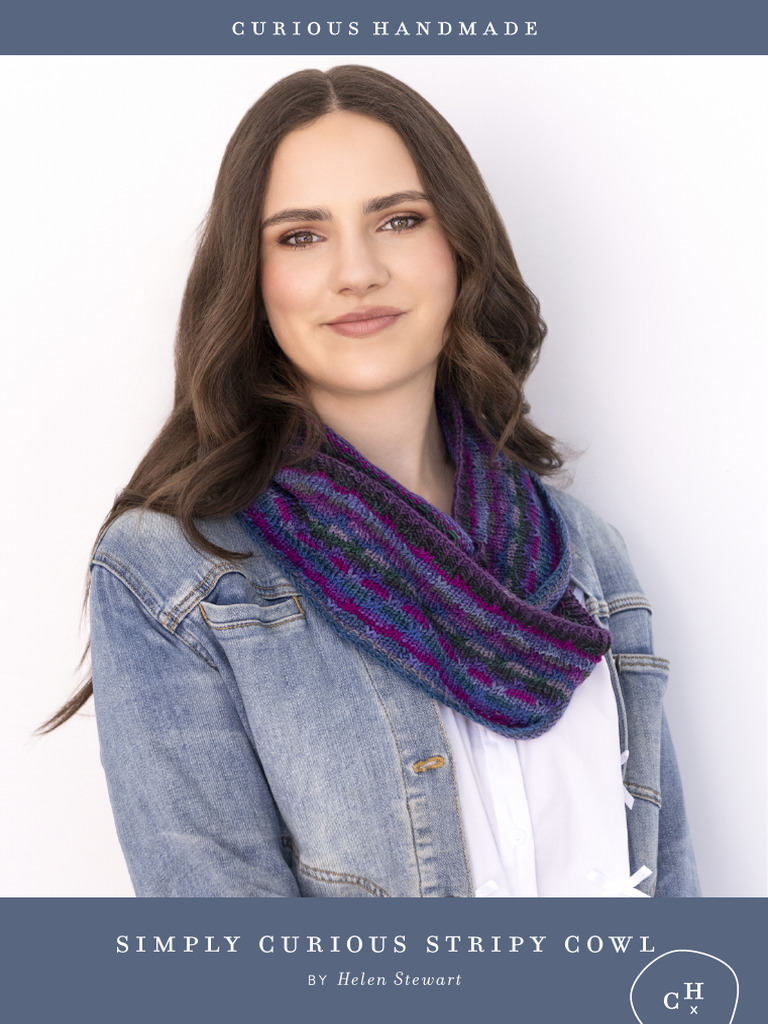 Simply Curious Stripy Cowl by Helen Stewart | PDF | Knitting | Gauge (Knitting)