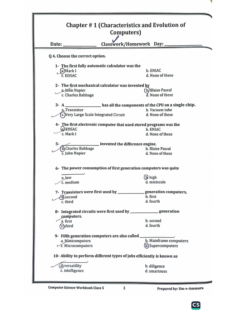 Computer Grade 5 Chap 1 - 1 | PDF
