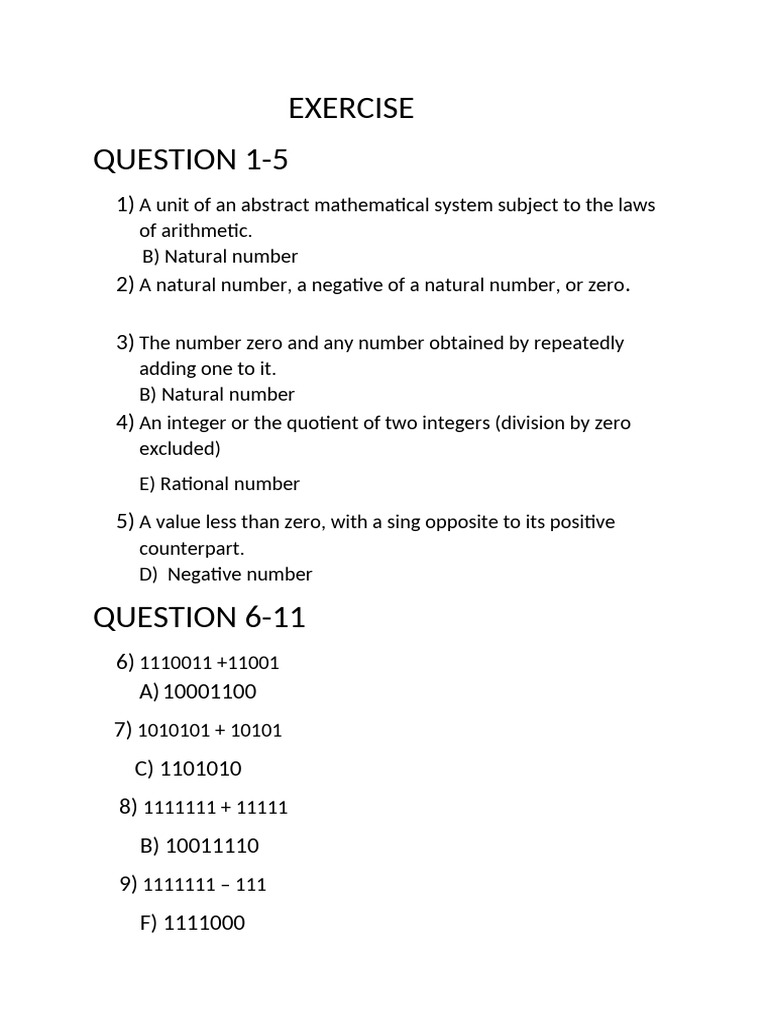 EXERCISE | PDF | Numbers | Rational Number