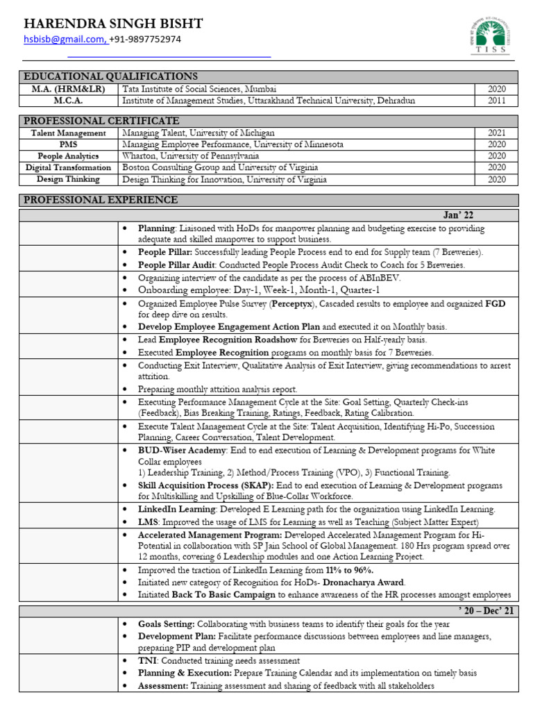 Harendra-TISS-All | PDF | Human Resource Management | Employment