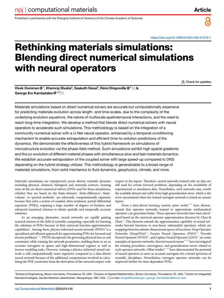 Neural Operators in Material Simulations | PDF | Partial Differential Equation | Artificial ...