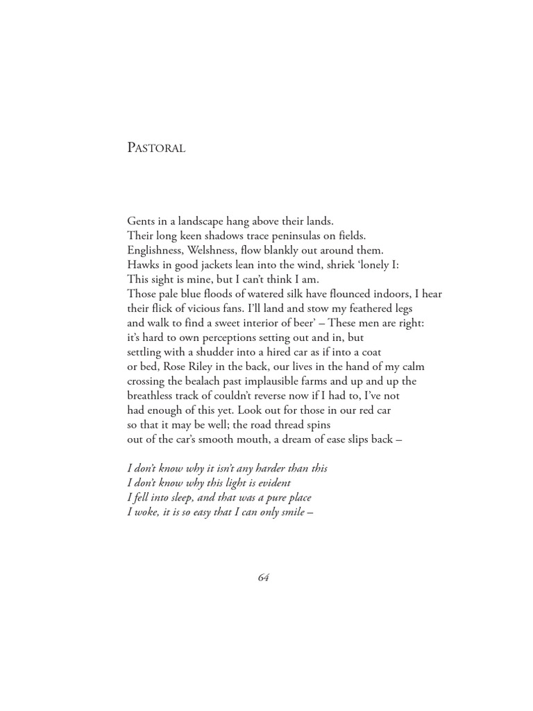 Denise Riley - Pastoral | PDF | Art | Poetry