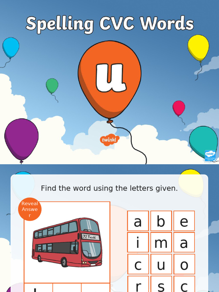CVC Words Featuring the Letter U | PDF