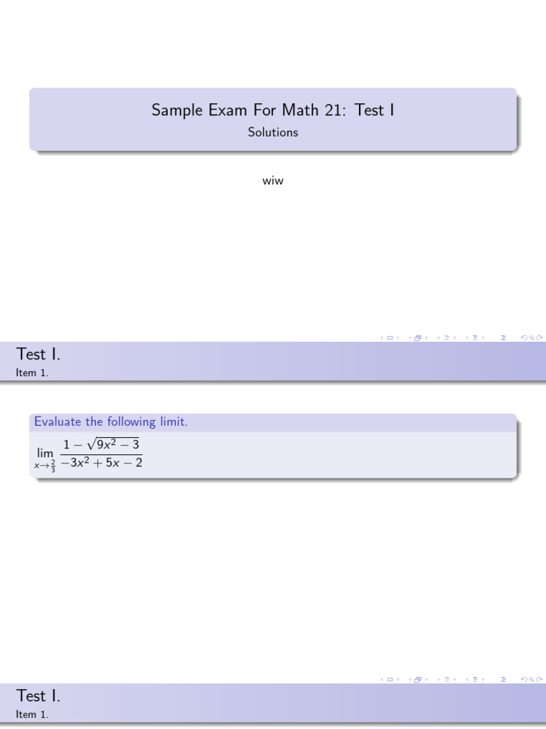 Math 21 LE 1 Slides Solution For Samplex Math 21 | PDF
