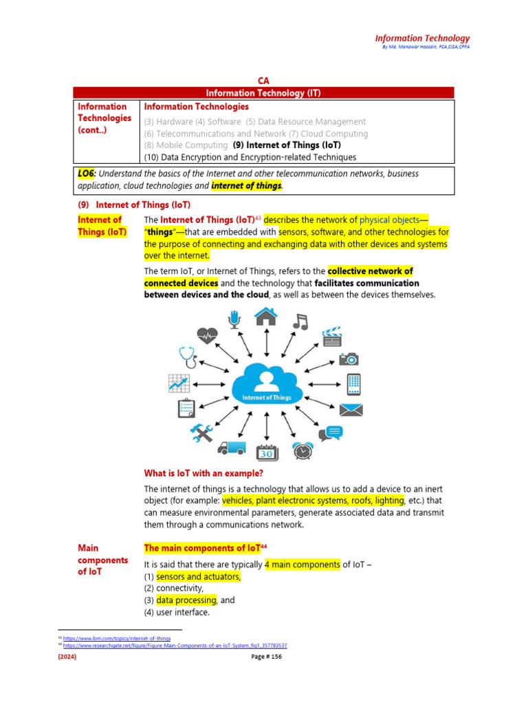 08 - CA (CL) - 20th Batch (Sec-B) - IT - LO6 (Part) - Internet of ...