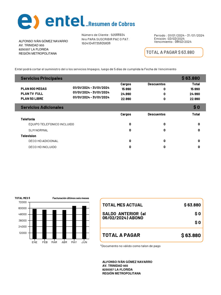 Shablon Bill 1 | PDF | Telecomunicaciones | Industrias de servicio