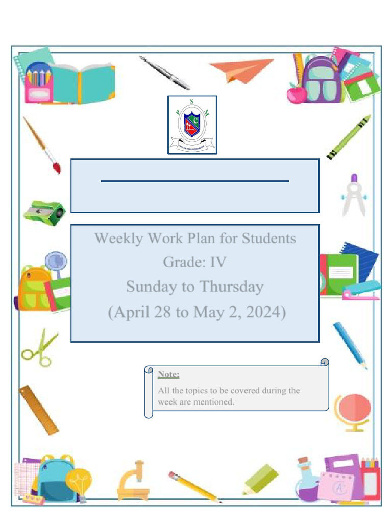 Grade 4 - Weekly Work April 28 To May 2, 2024 | PDF