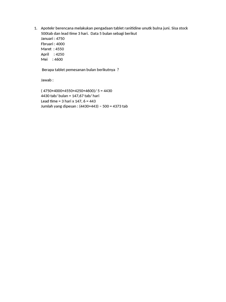 Contoh Soal Hitungan (Apotik) | PDF | Pengembangan Diri | Kesehatan Holistik