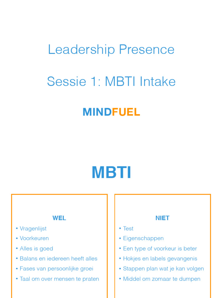 LP4 Sessie 1 MBTI Intake | PDF