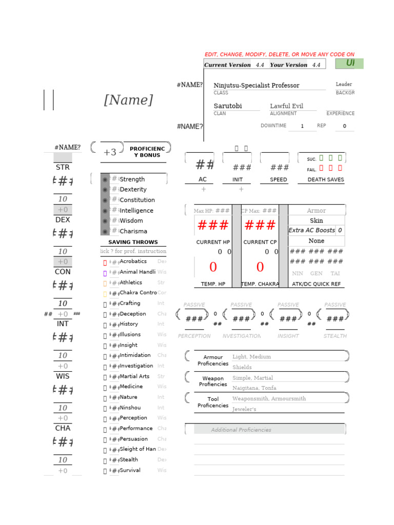 N5E Character Sheet - 2023 Version (Make A Copy) | PDF | Role Playing Games