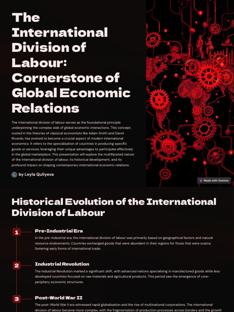 The International Division of Labour Cornerstone of Global Economic ...