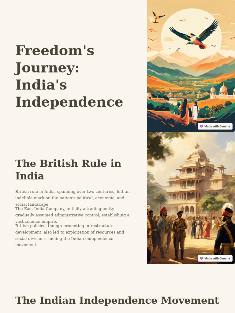 India's Independence Movement Overview | PDF | British Raj | Mahatma Gandhi