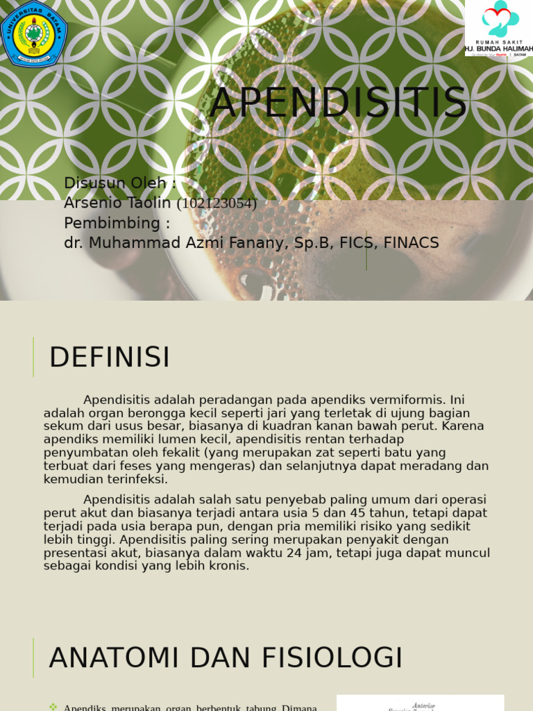 Referat Arsen Apendisitis 2 | PDF