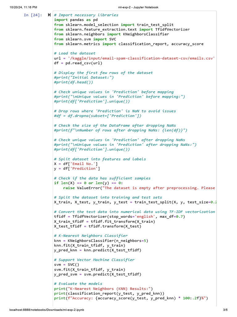 Ml-Exp-2 - Jupyter Notebook | PDF | Support Vector Machine | Accuracy ...