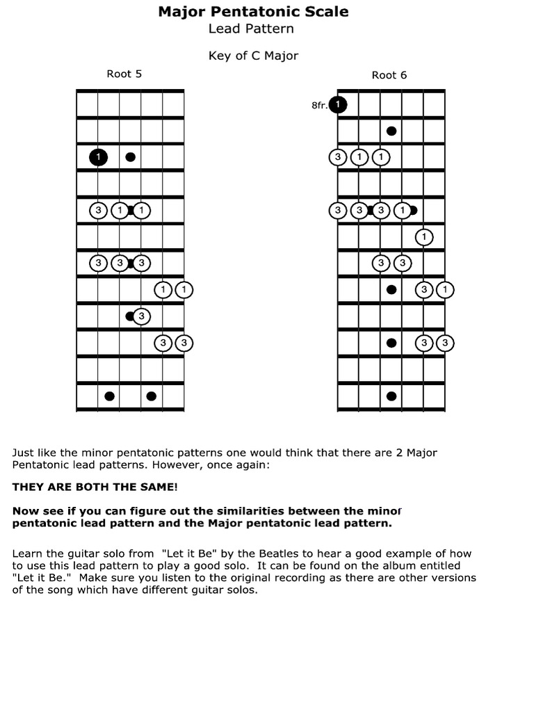 5-2 Major Pentatonic Lead Patterns | PDF