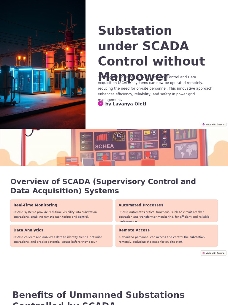 Substation Under SCADA Control Without Manpower | PDF | Electrical Substation | Scada