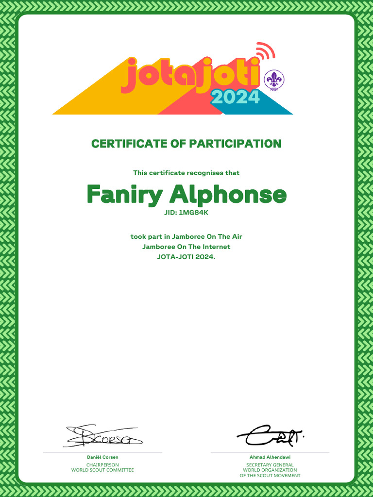 Jota Joti Certificate | PDF