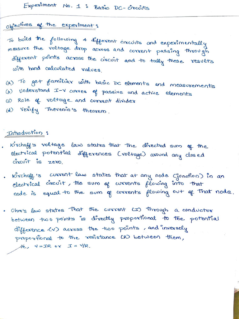 Analog and Digital Experiment 1 | PDF | Electrical Network | Voltage
