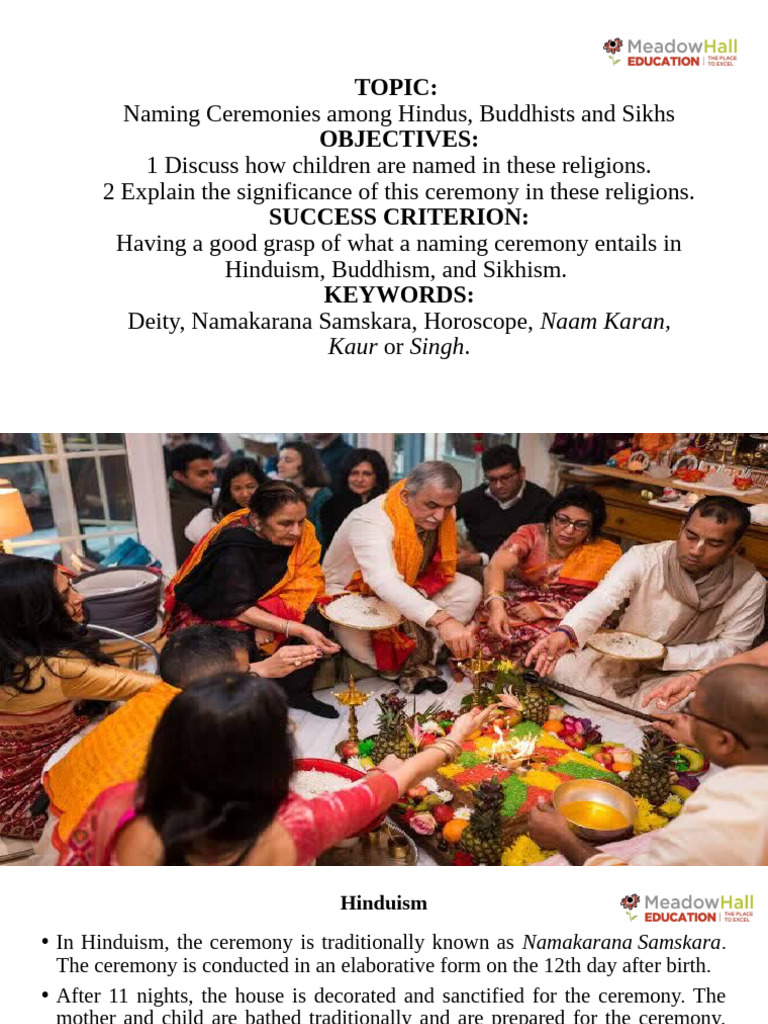 Naming Ceremony in Hinduism Buddhism and Sikhism | PDF | Nāstika ...