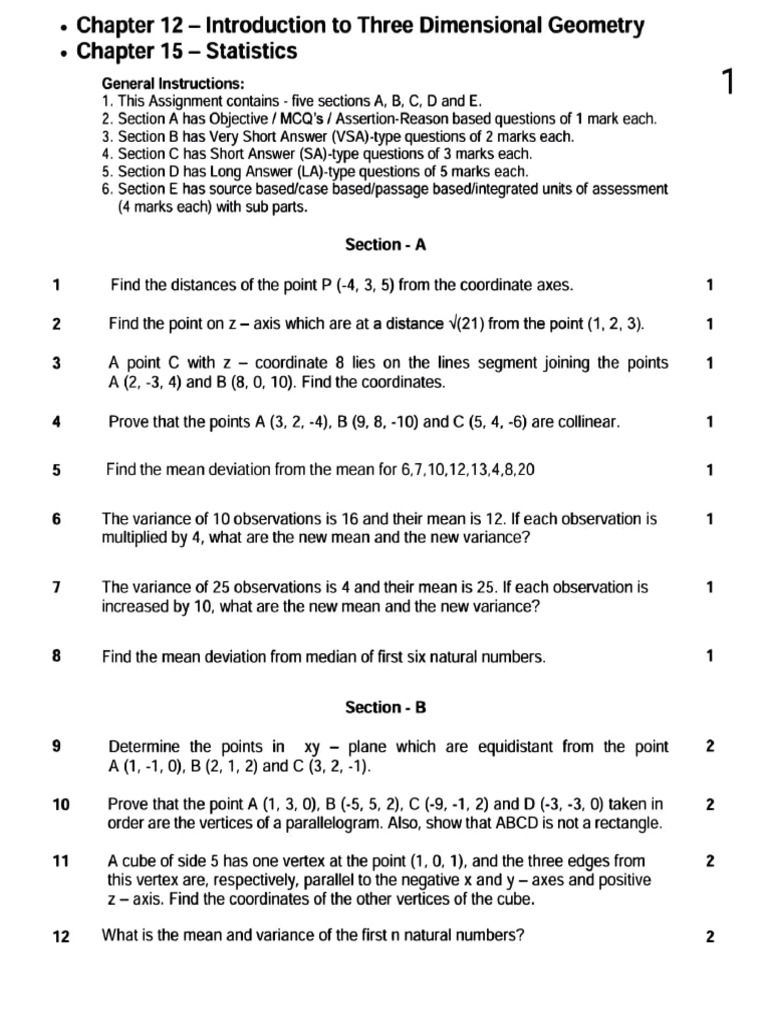 3 D And Statistics Pdf Cartesian Coordinate System Euclidean Geometry