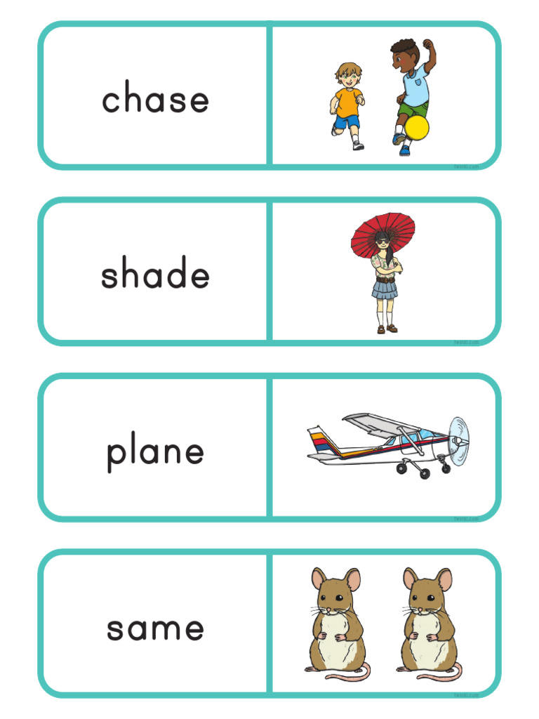 US E 392 Magic e With A e Words Matching Cards Ver 1 | PDF