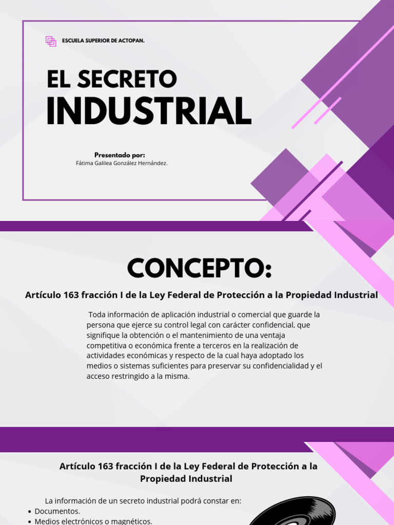 Definición y Ejemplos de Secreto Industrial | PDF | Confidencialidad ...