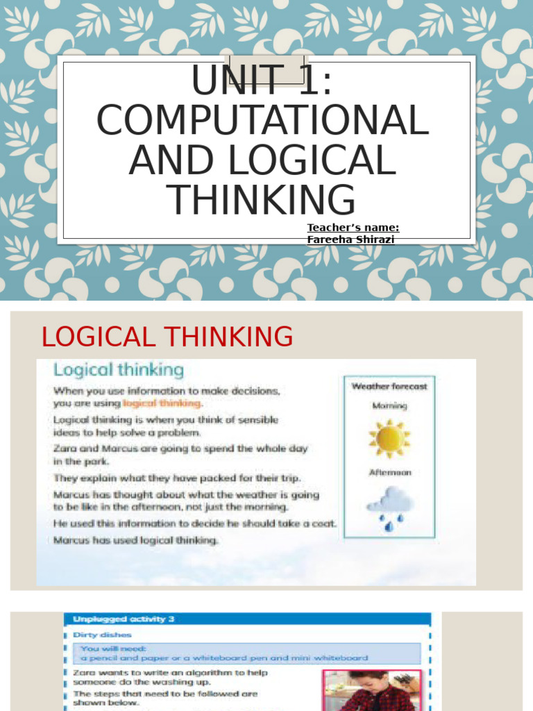 U1 (Lesson 2) Logical Thinking | PDF