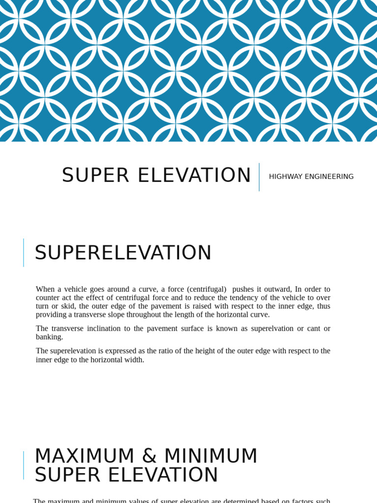 Super Elevation | PDF | Transport | Land Transport