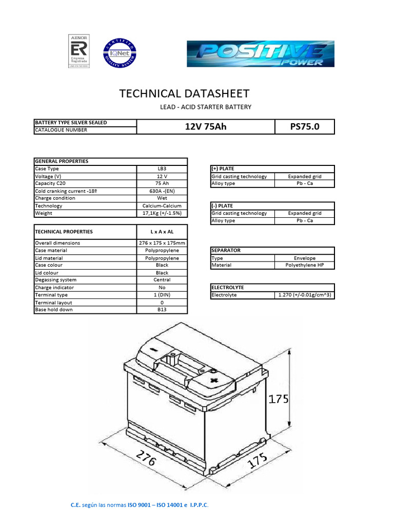 Ficha Técnica PS75.0 | PDF