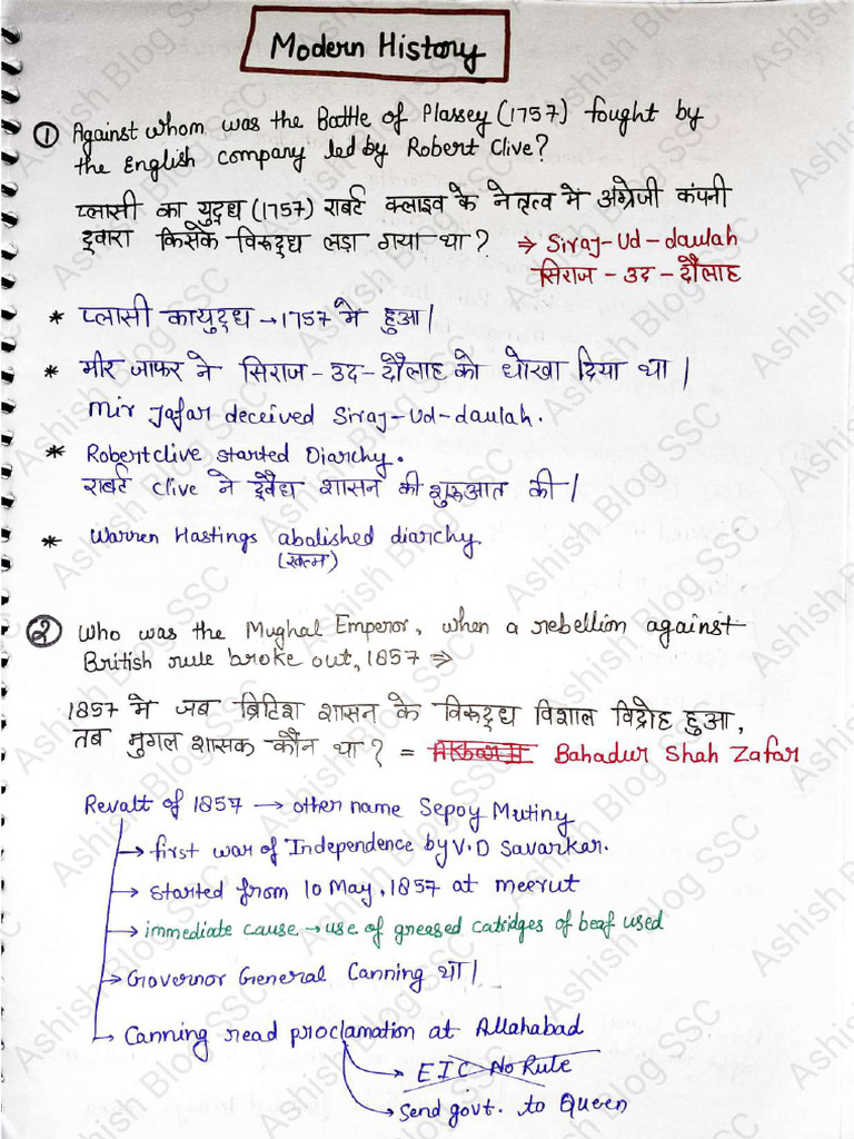 Modern History PYQ Compilation | PDF | British Raj | Partition Of India