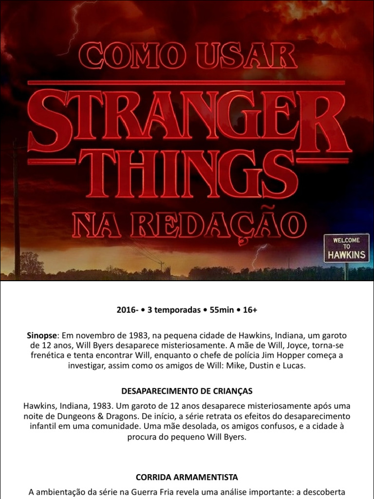 Análise de "Stranger Things": Temas e Contextos | PDF