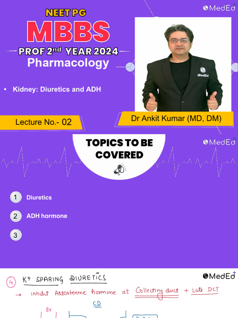 Pharmacology of Diuretics & ADH | PDF | Medical Specialties | Endocrine System