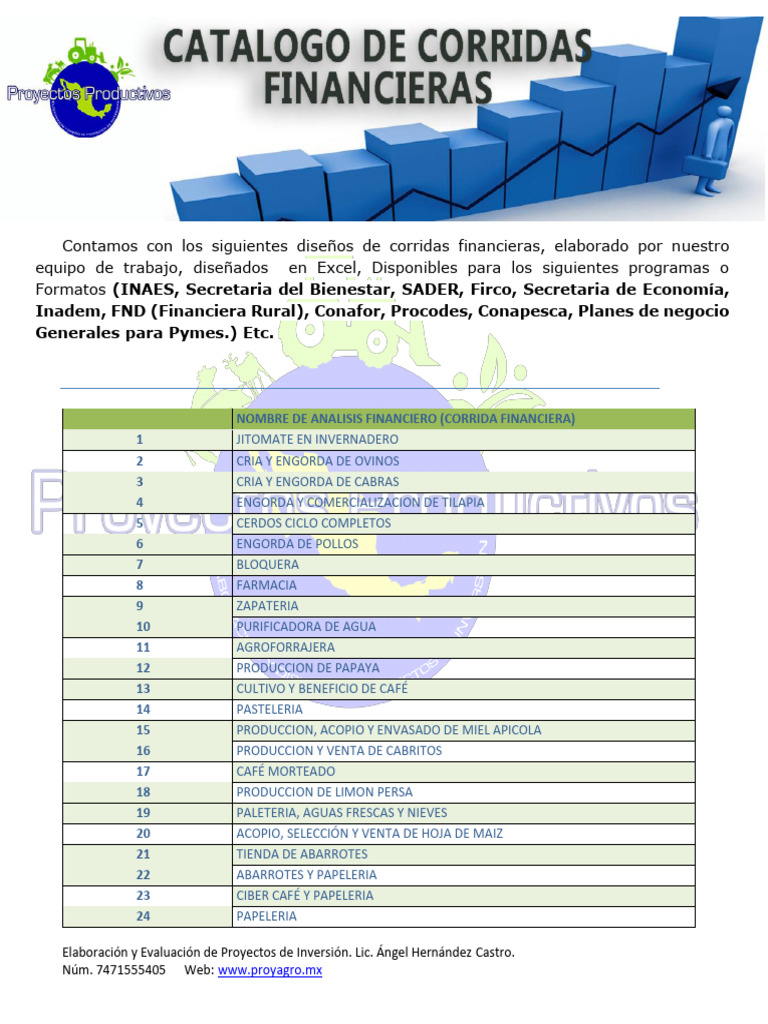 Catalogo de Corridas Financieras en Excel 2020 | PDF | Agricultura | Cultivos