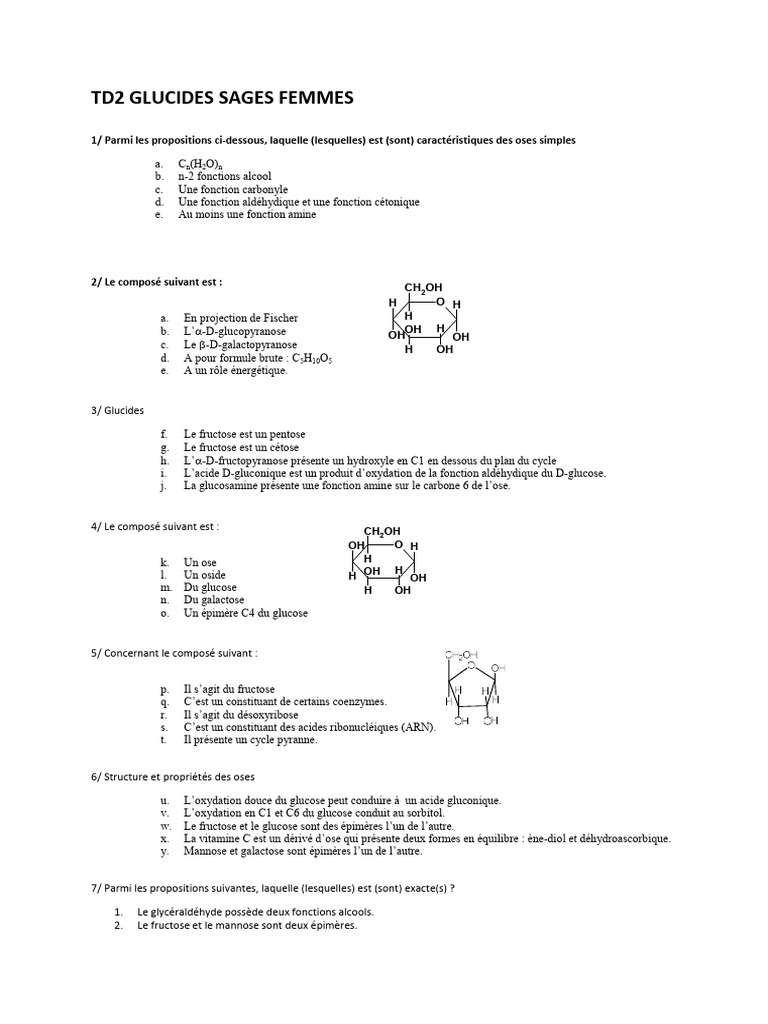 Propriétés et classifications des glucides | PDF | Glucose | Glucide
