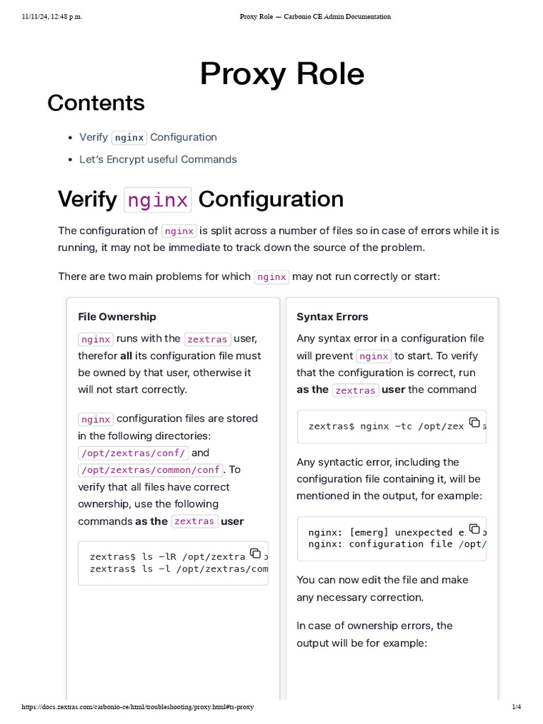 Proxy Role - Carbonio CE Admin Documentation | PDF | Software | Secure ...