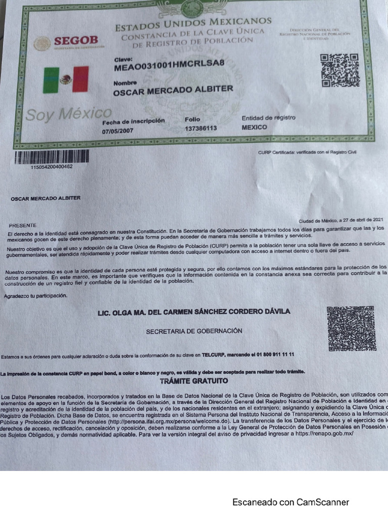CURP | PDF