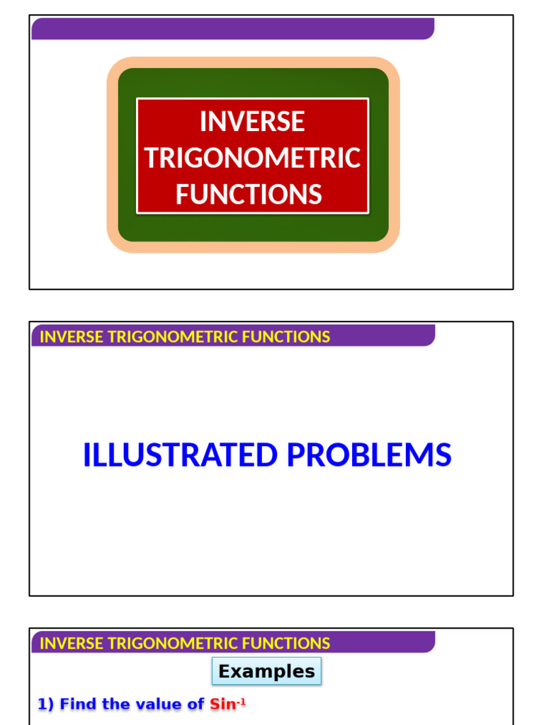 INVERSE Trigo Day 2 | PDF | Trigonometric Functions | Calculus