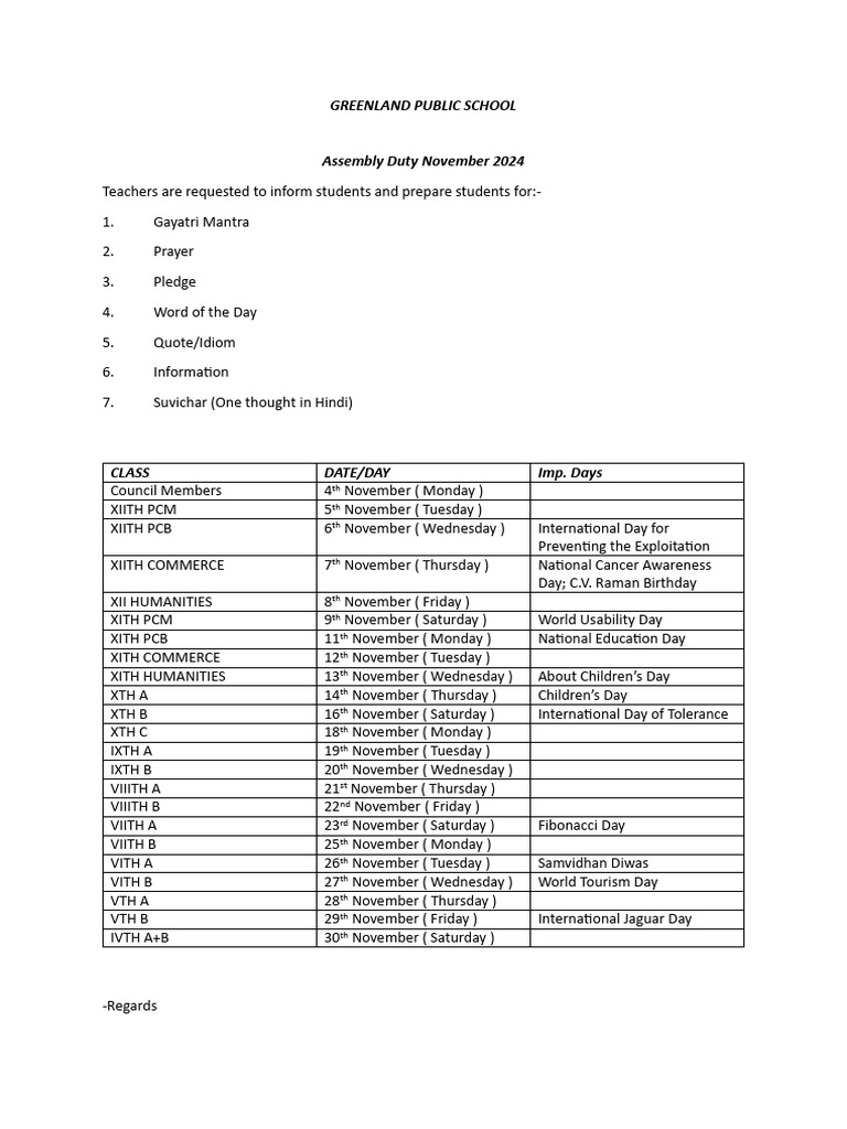 November Assembly | PDF