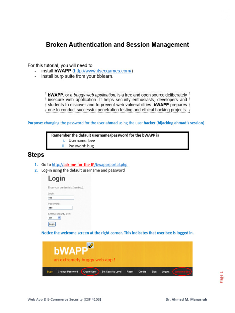 Broken Authentication and Session Management | PDF | Password | Proxy ...