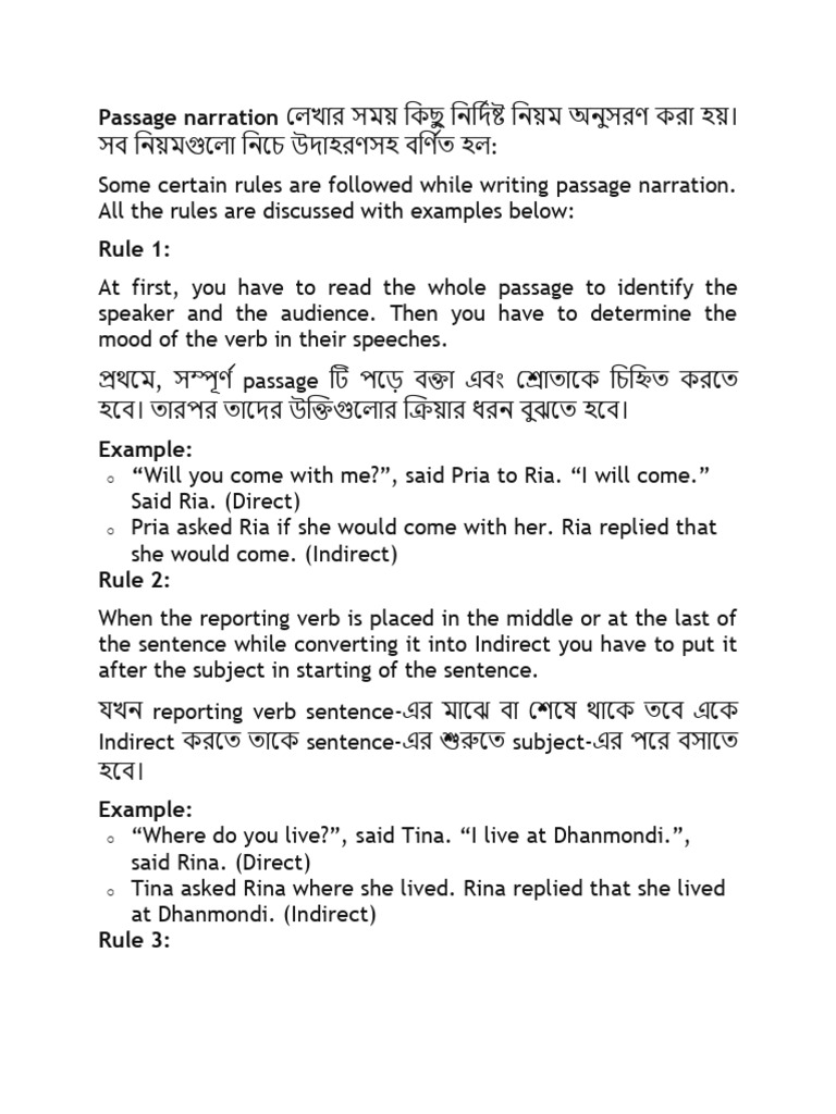 Rules of Passage Narration | PDF | Semantics | Linguistic Typology