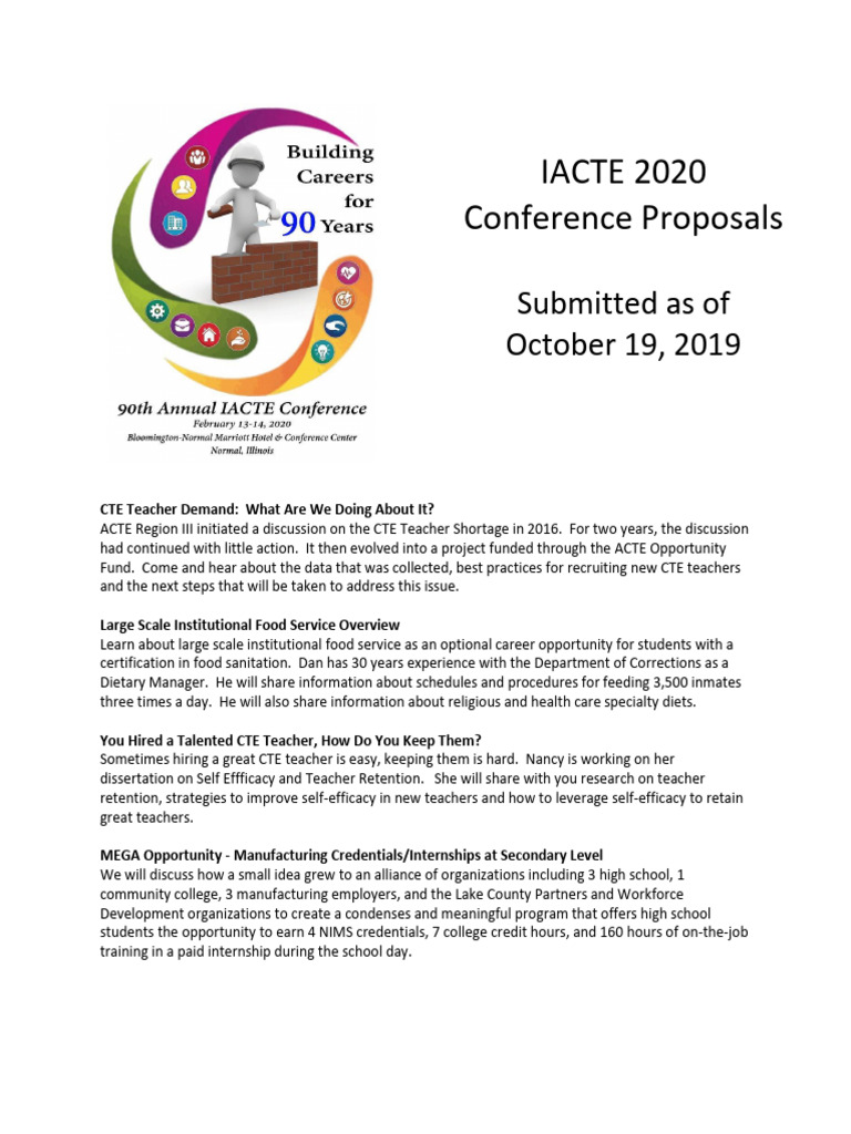 IACTE Conference | PDF | Teachers | Vocational Education