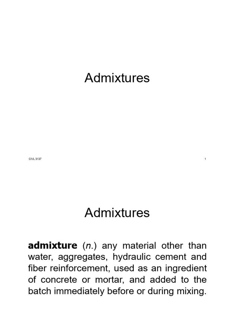 13 - Concrete Admixtures and SCMs | PDF | Concrete | Cement