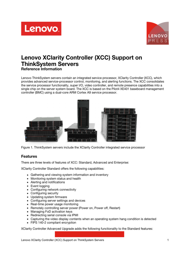Lenovo Xclarity Controller Adv Ent Upg Data Sheet 1 | PDF | Usb ...